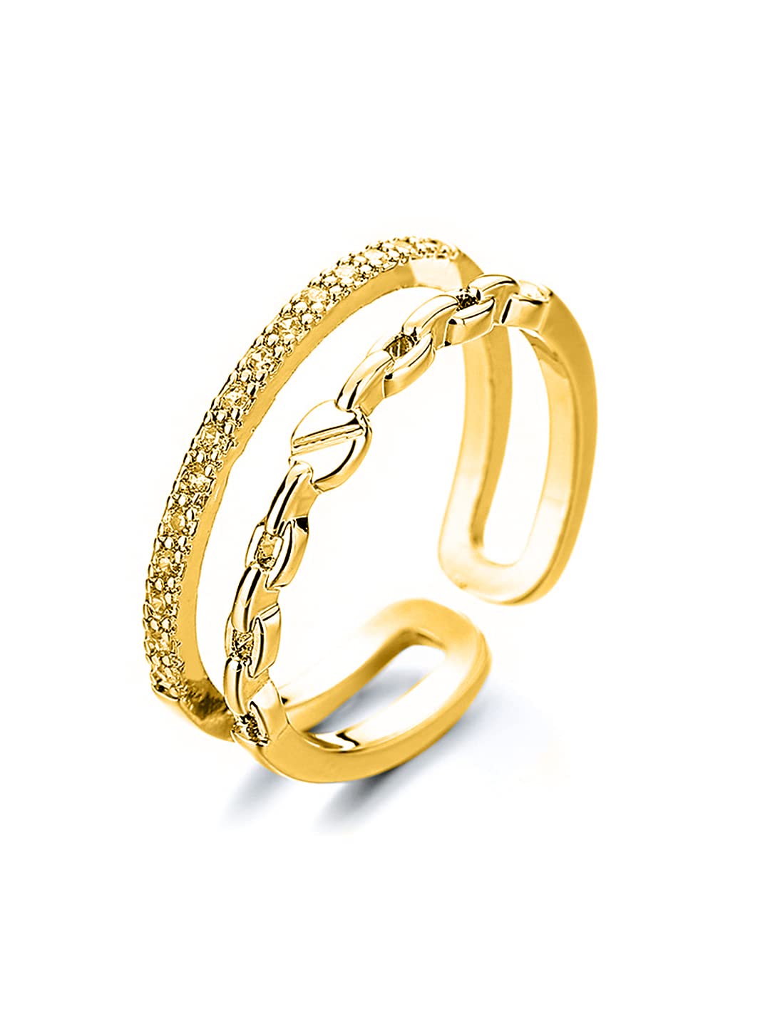 Buy Yellow Chimes Adjustable Multi Layered Ring – The Better Home
