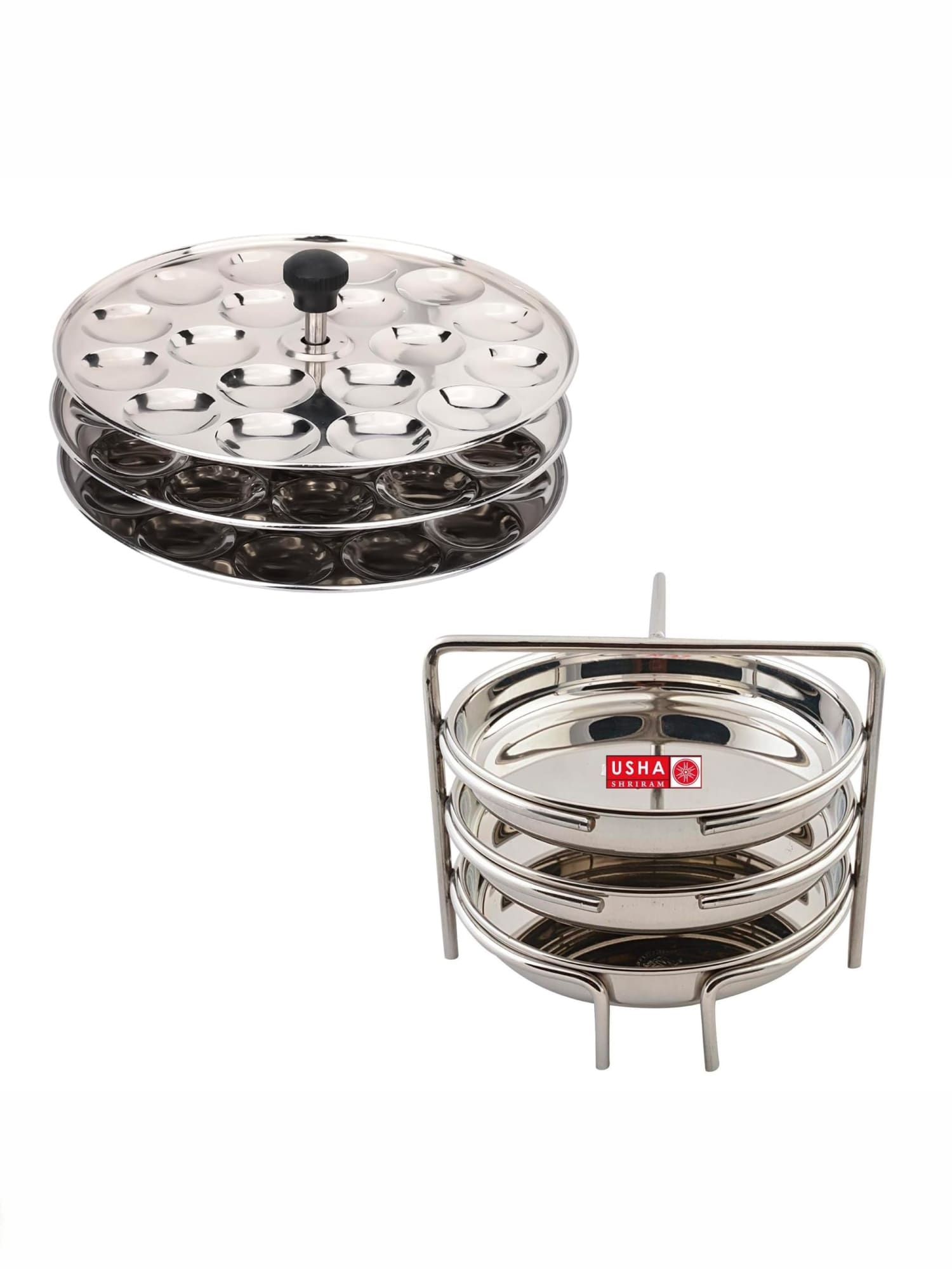 Buy Stainless Steel Idli Plates Set Pack of 2: Idli & Dhokla Maker ...