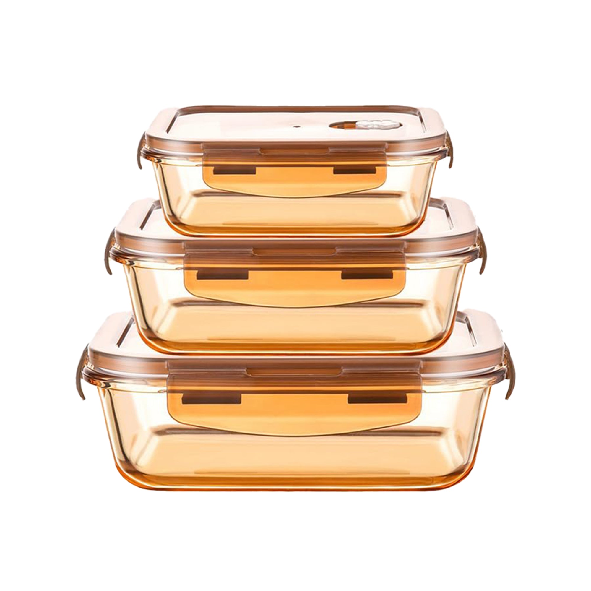 UMAI Pack of 3 Borosilicate Glass Kitchen Containers Set with Airvent ...