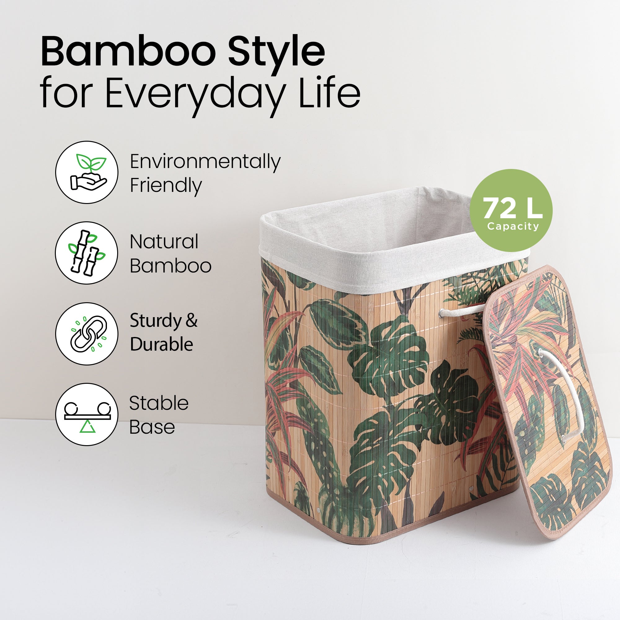 Buy Eco-Friendly Mush Bamboo Laundry Basket with Lid – The Better Home