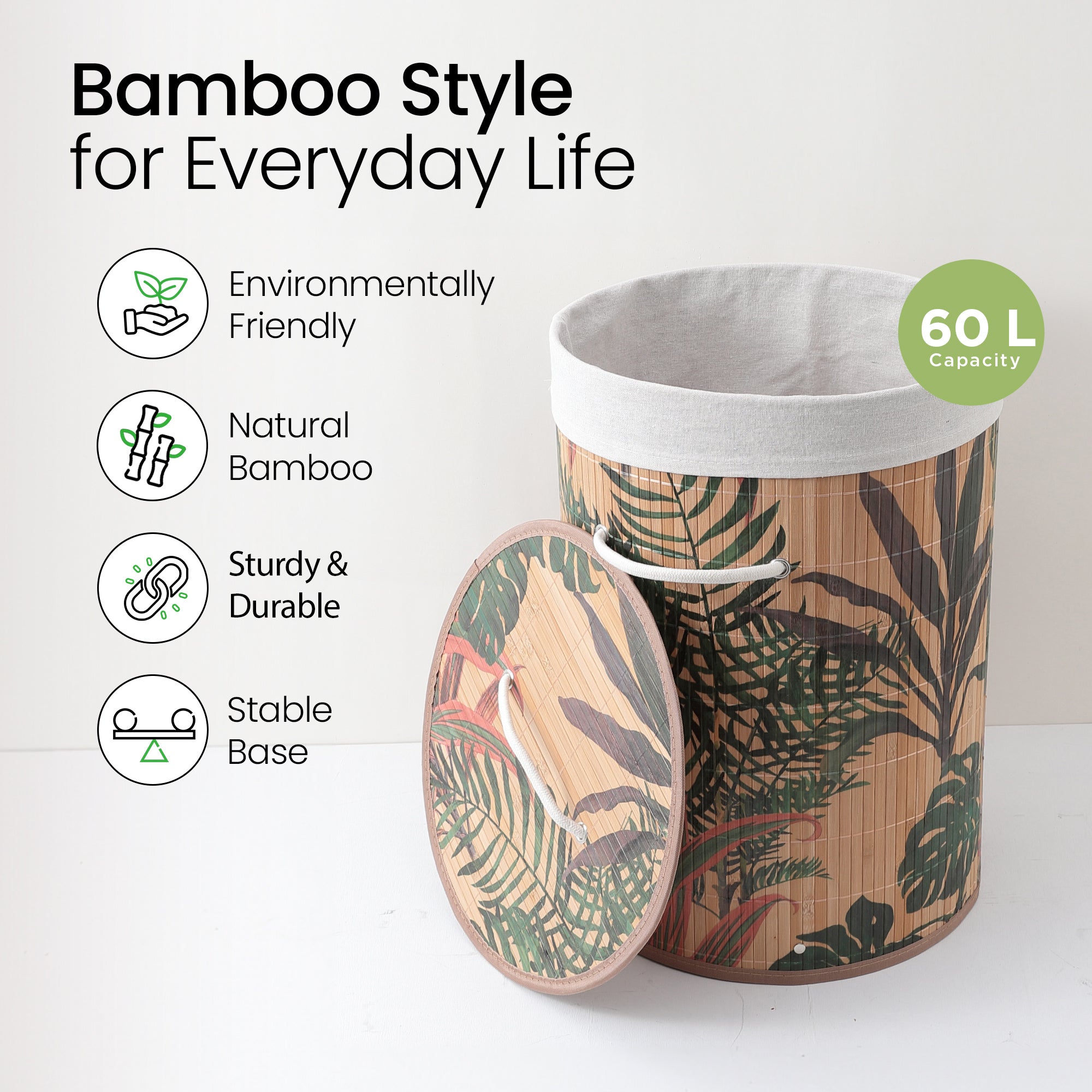 Buy Mush Bamboo Laundry Basket - Eco-Friendly, Portable – The Better Home