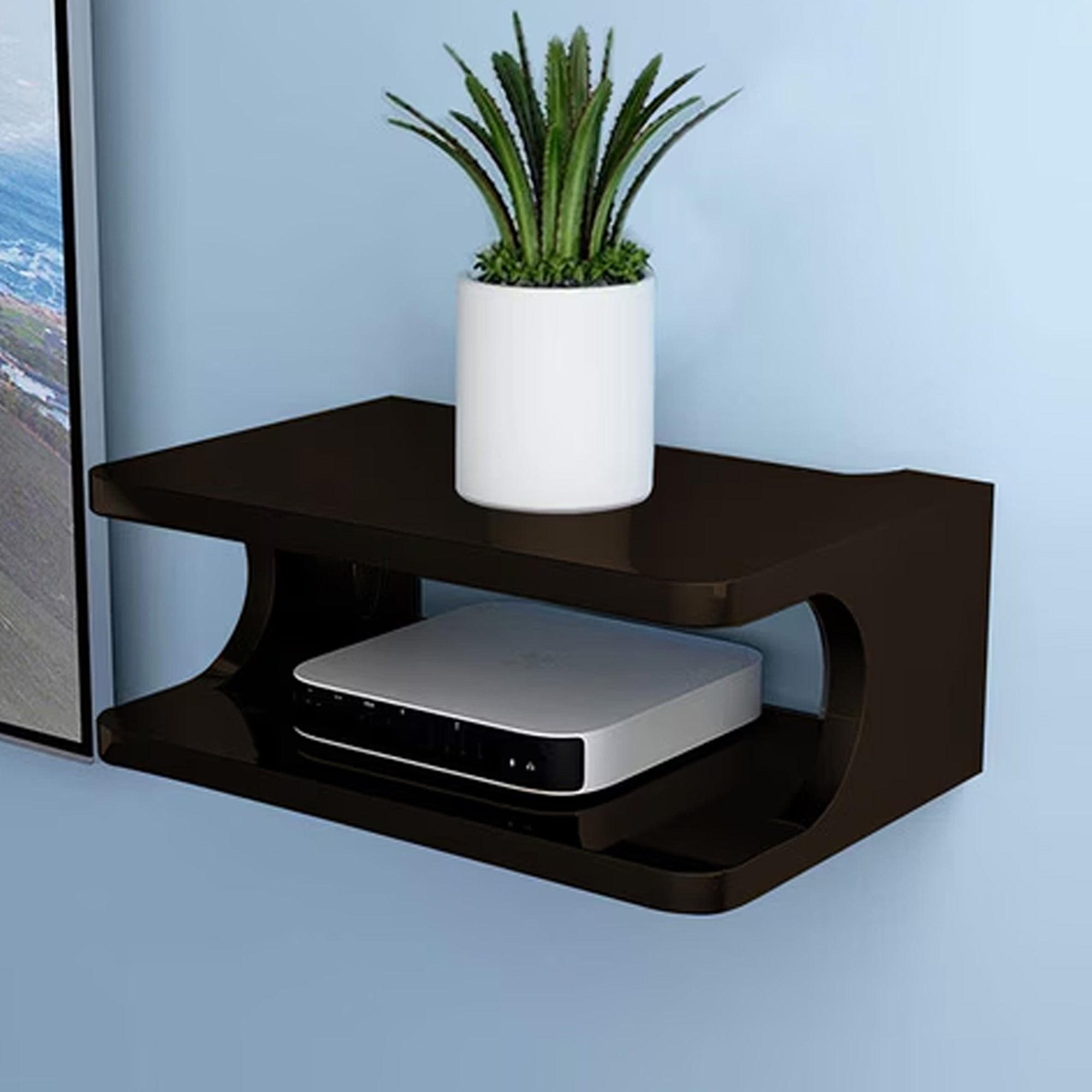 USHA SHRIRAM Wall Mount Set Top Box Stand | Premium Engineered Wood ...