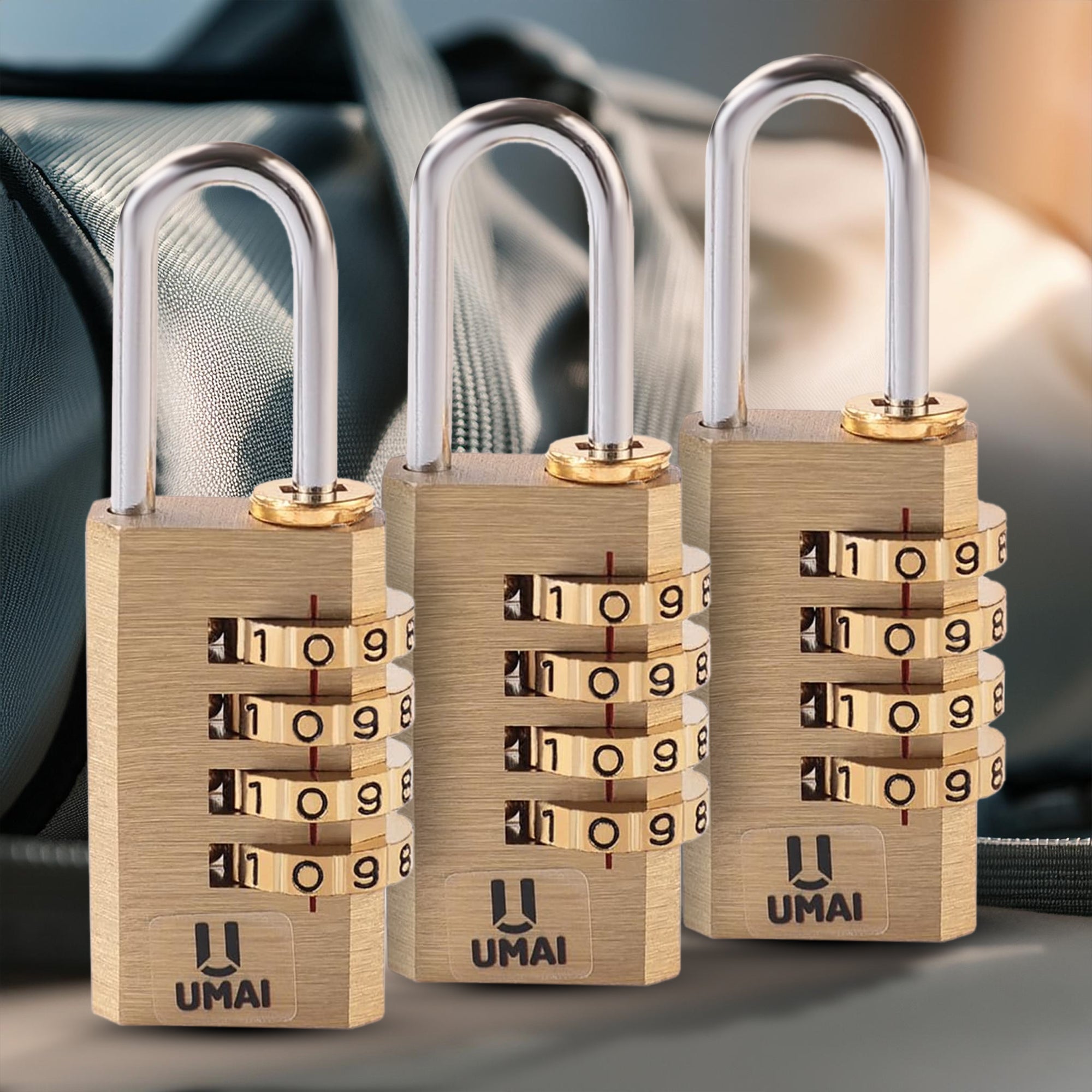 Buy Pack of 3: 4 Digit Combination Metal Locks - TSA Approved – The ...