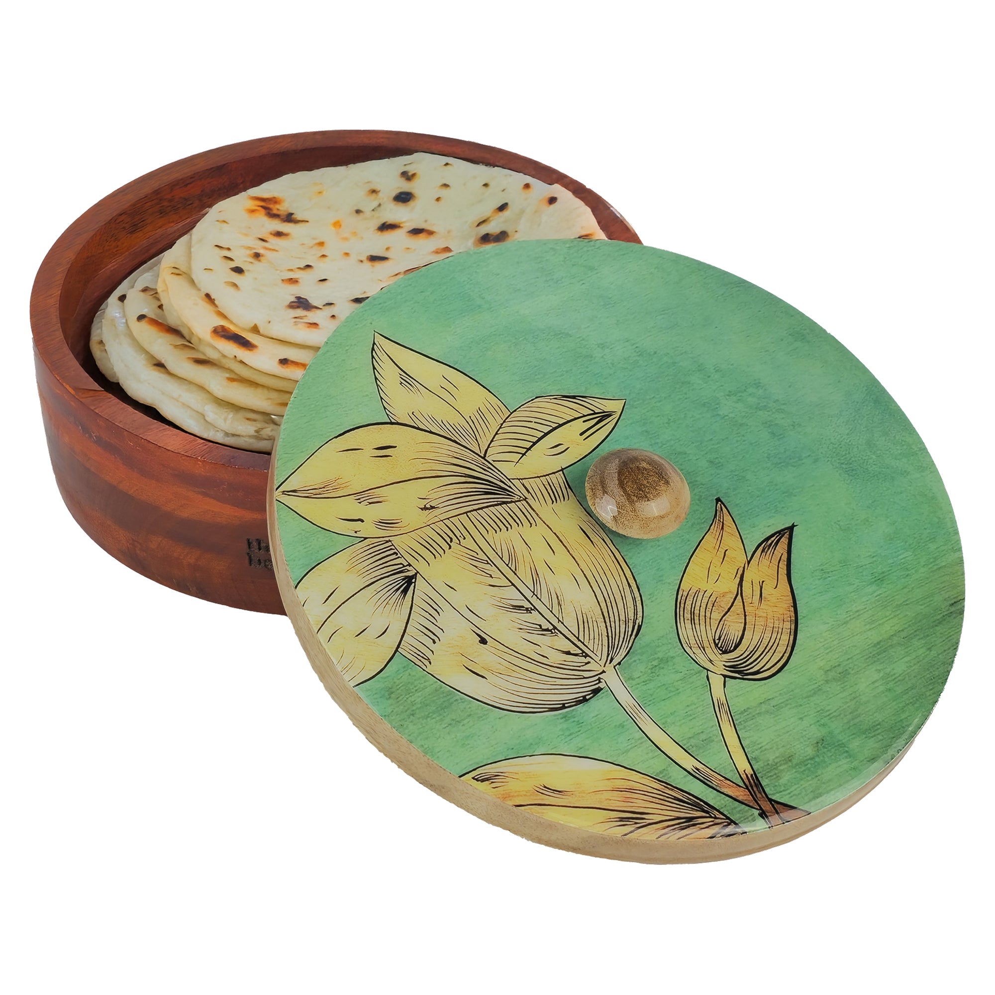 Buy Wooden Roti Casserole: 2L Chapati Box with Lid | Multicolor – The ...
