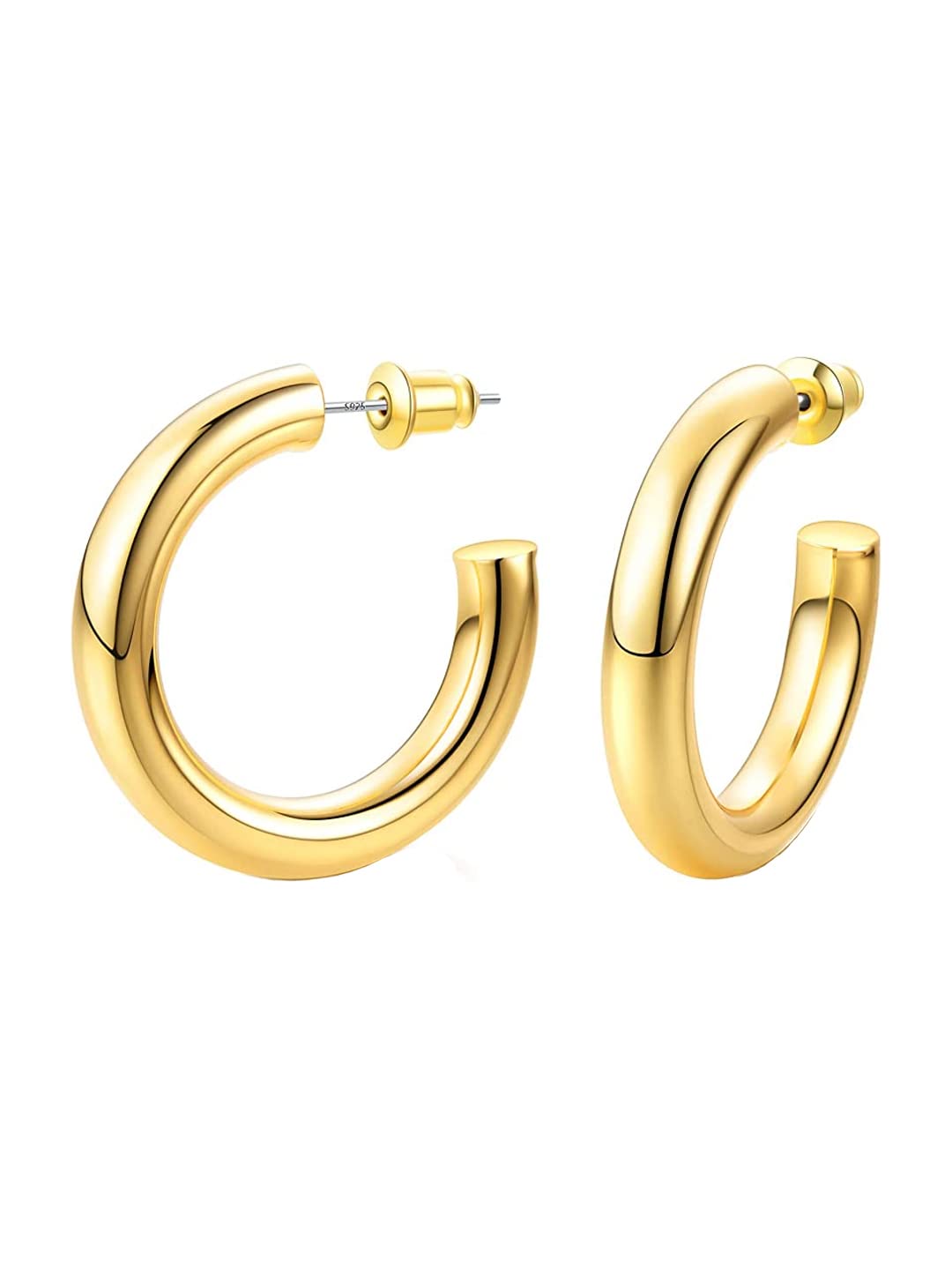 Buy Gold Plated Half Moon Hoop Earrings - Stylish & Lightweight – The ...