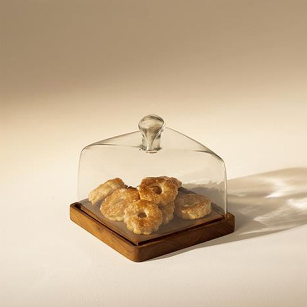 Ellementry Cake Square Glass Cloche | Cake, Cupcake & Pastry Stand | G ...