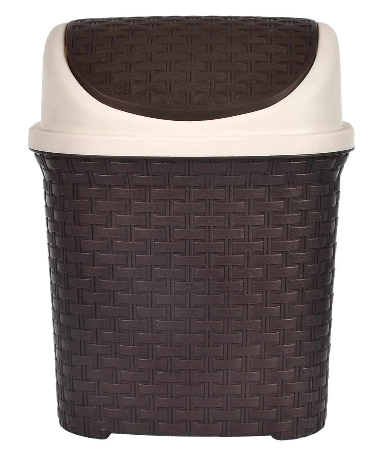 Buy Kuber Industries 7L Plastic Dustbin with Swing Lid | Brown – The ...