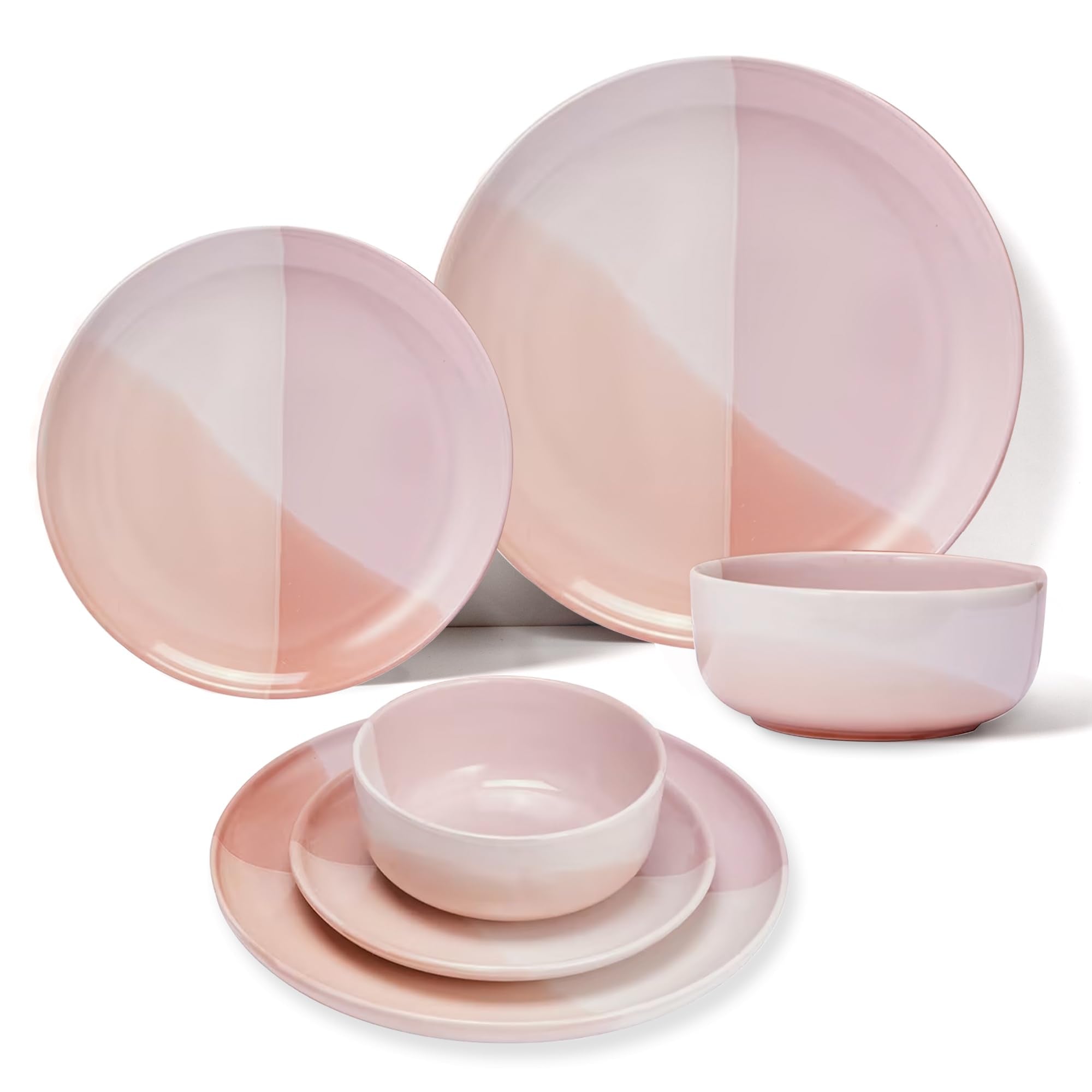 Anko Stoneware Pink Dip Glazed 12 Pieces Solid Dinner Set|Dinner Set F ...