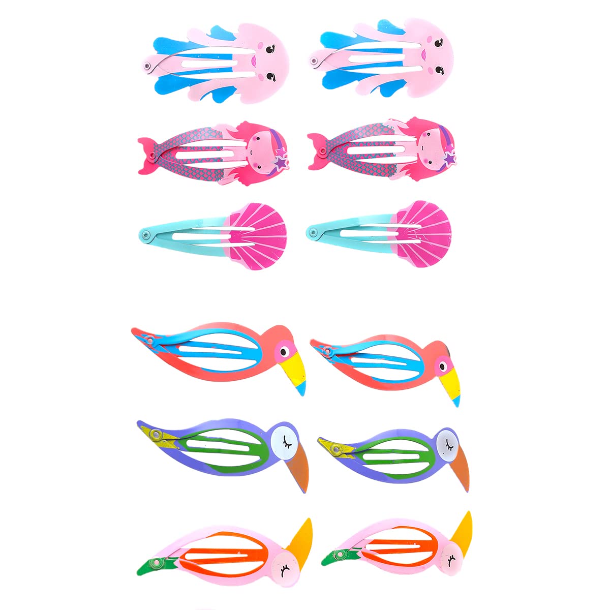 Buy Melbees 12 Pcs: Girls Multicolor Bird Hair Clips – The Better Home
