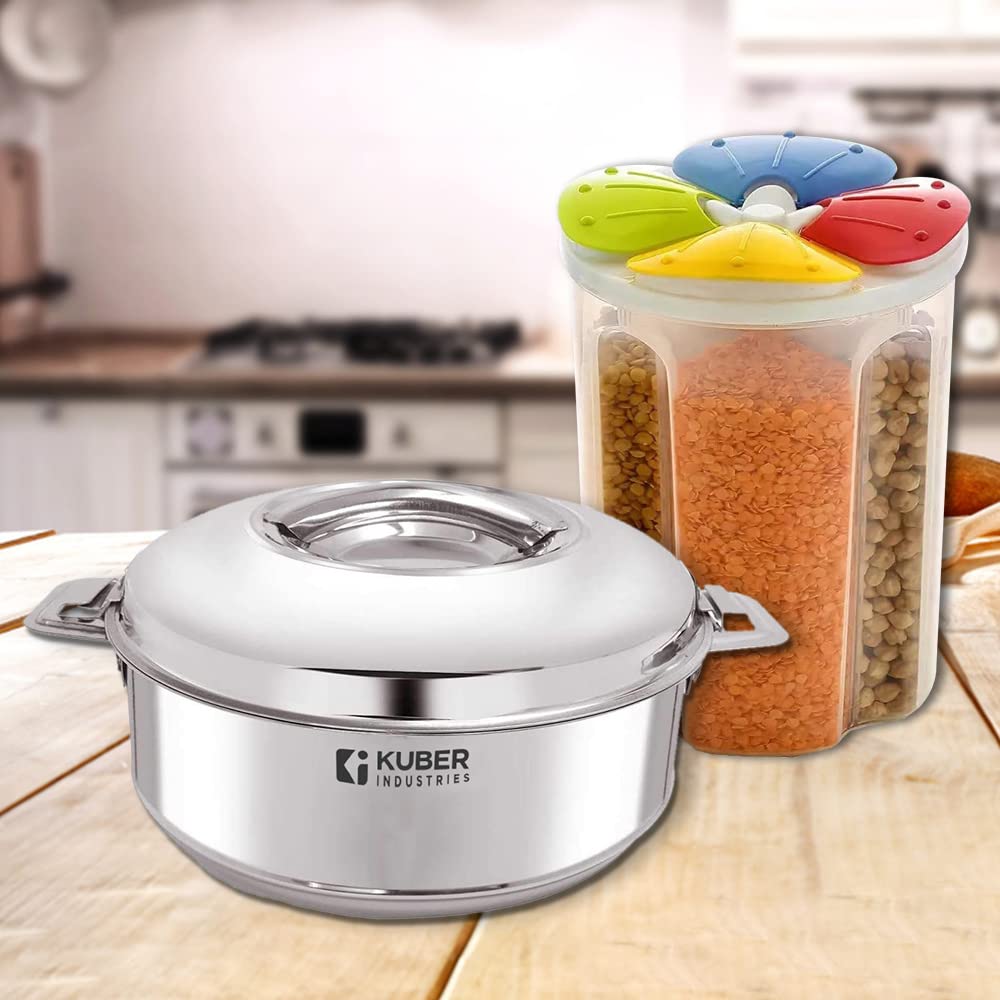 Buy Stainless Steel Casserole & 4 in 1 Container - 2000ml – The Better Home