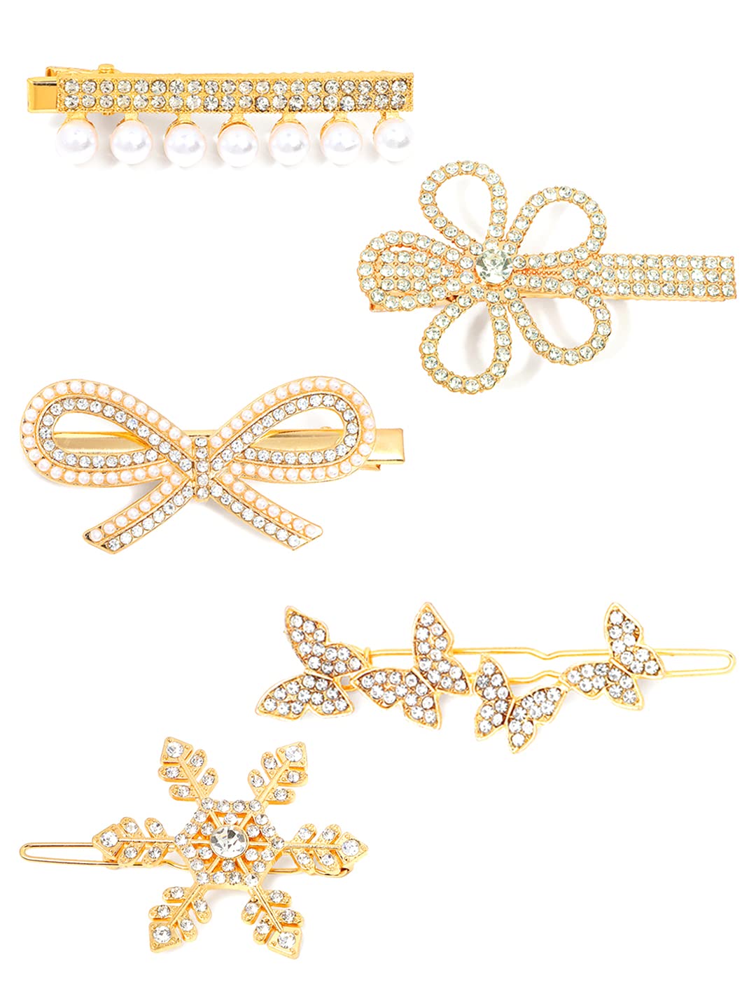 Buy Combo: Stylish Gold Hair Clips - 5 Pcs | Perfect for Parties – The ...