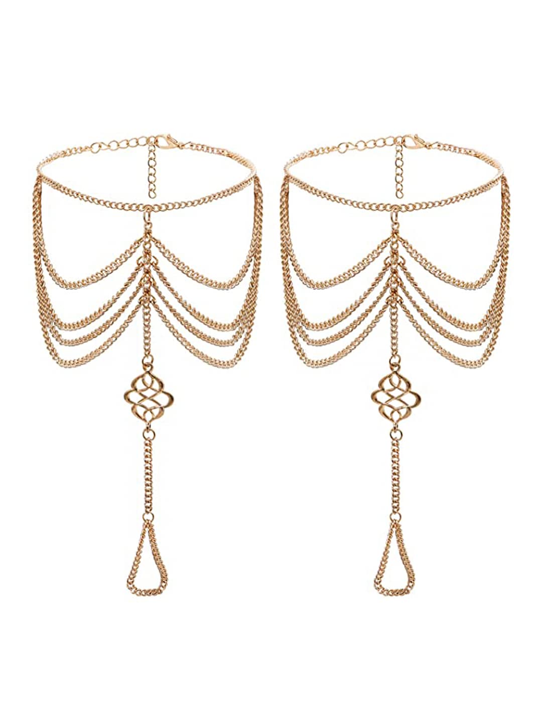 Buy Gold Toned Anklets with Toe Ring | Elegant Design – The Better Home