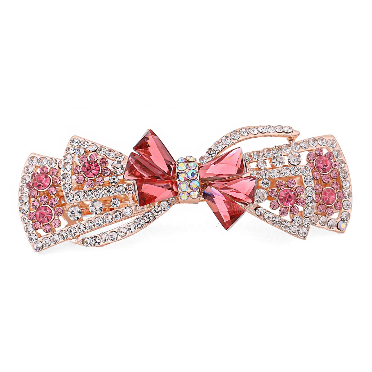 Buy Bow Shaped Hair Clip: Red Crystal French Barrette – The Better Home