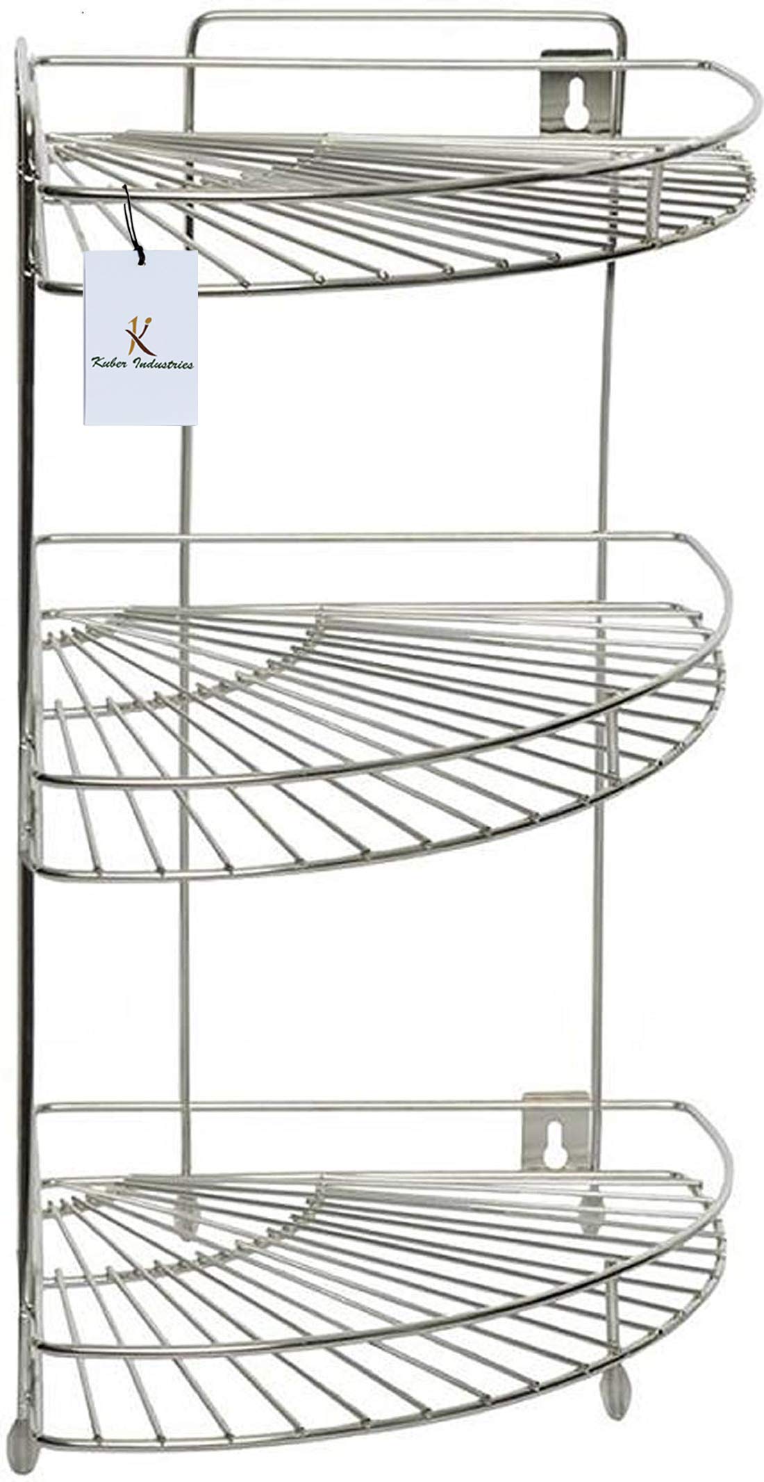 Kuber Industries Stainless Steel Storage Rack, Standard, Silver, Corne ...