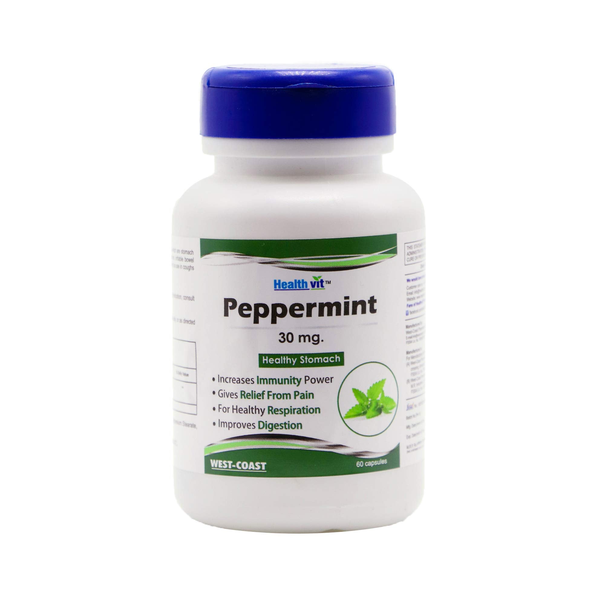 Buy Healthvit Peppermint 30mg Capsules - Digestive Support & Immunity ...