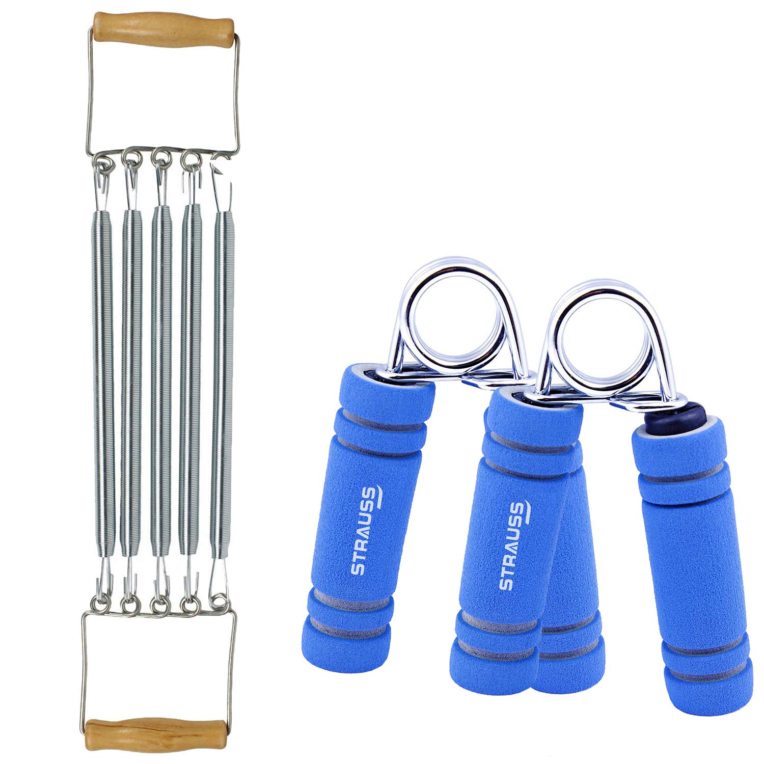Buy Chest Expander with 5 Springs and Foam Grip | Blue – The Better Home