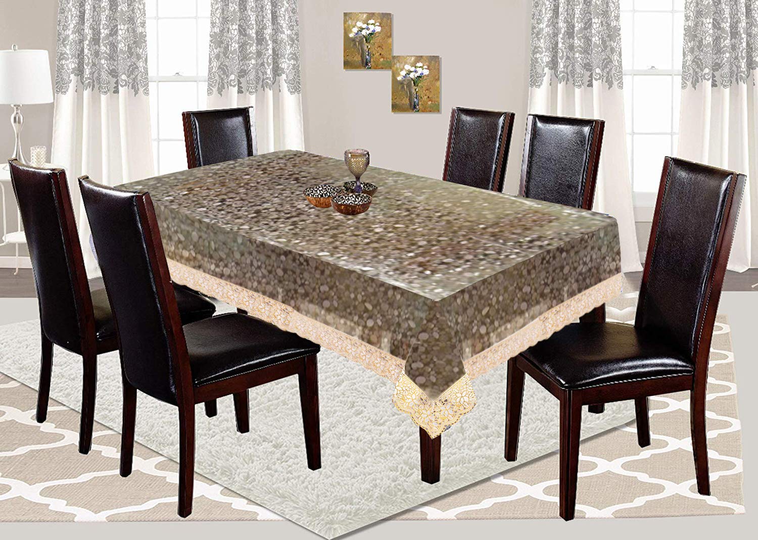 PVC Plastic Dining Table Cover - 3D Design, Smooth Finish | 60"x90 ...