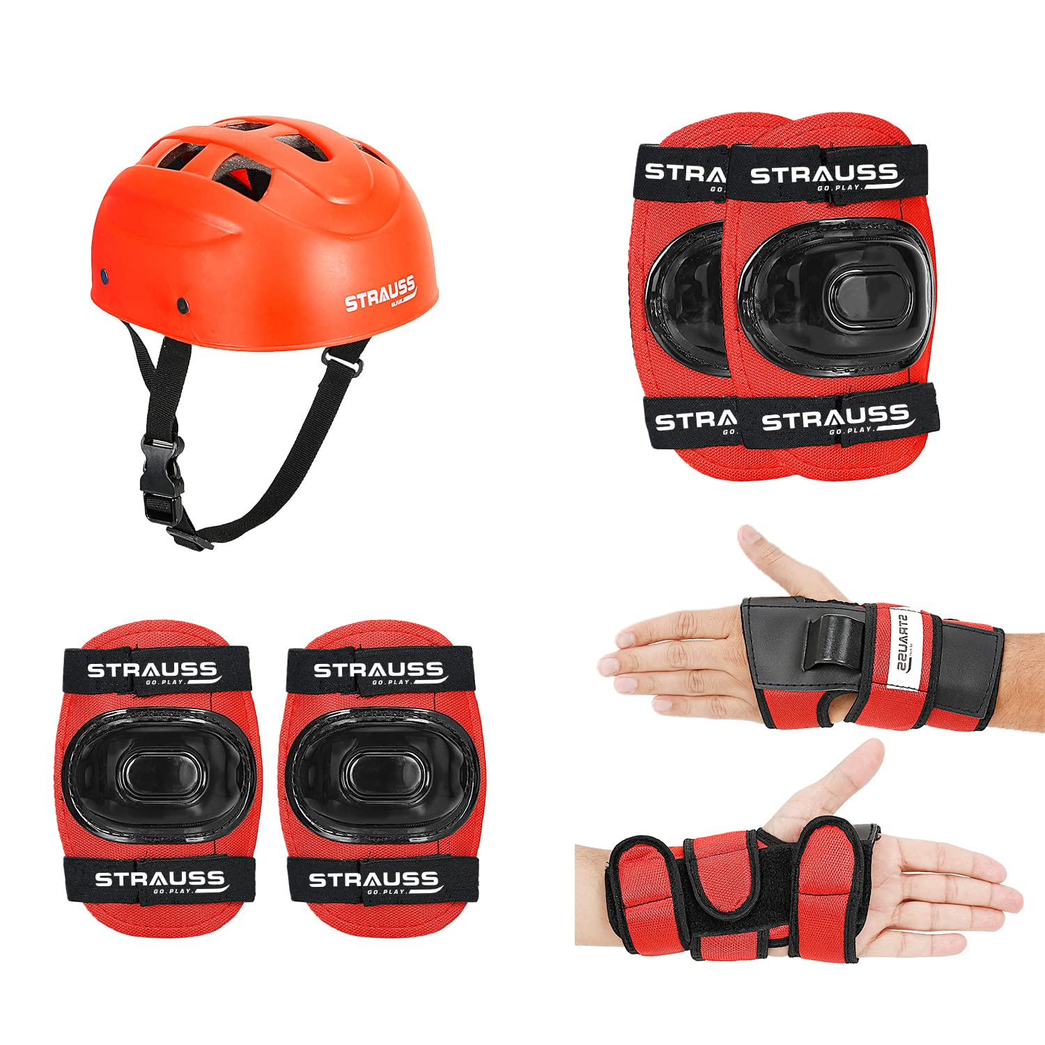 Buy Combo: Strauss Professional All-in-One Protective Set for Skating ...