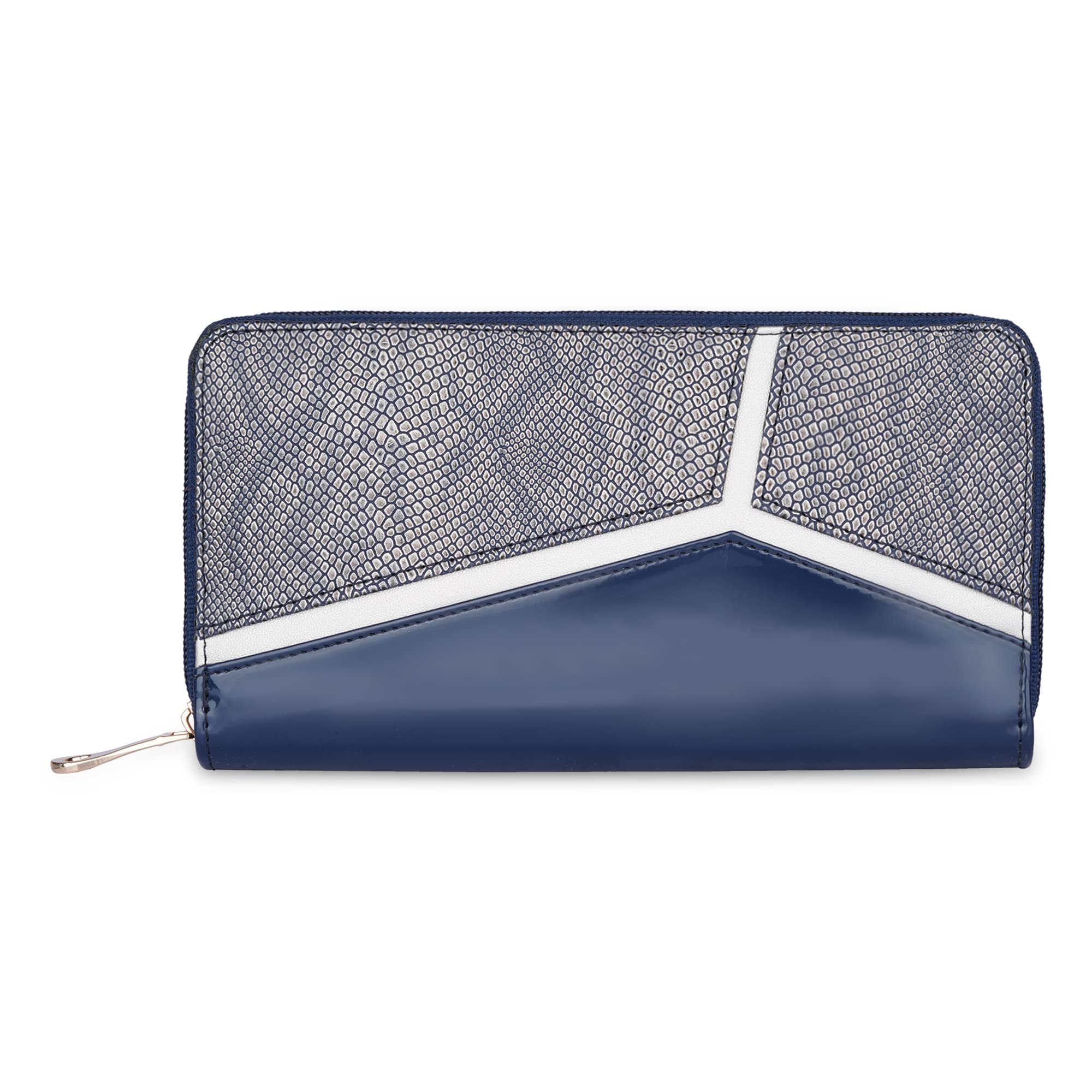 Buy Katherine Series Faux Leather Zip Around Wallet | Navy Blue – The ...