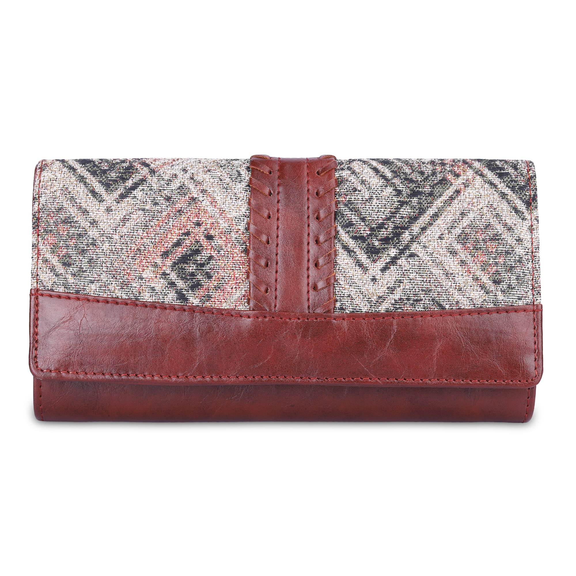 Buy Serina Wallet: Tapestry Fabric Clutch | White-Checks – The Better Home