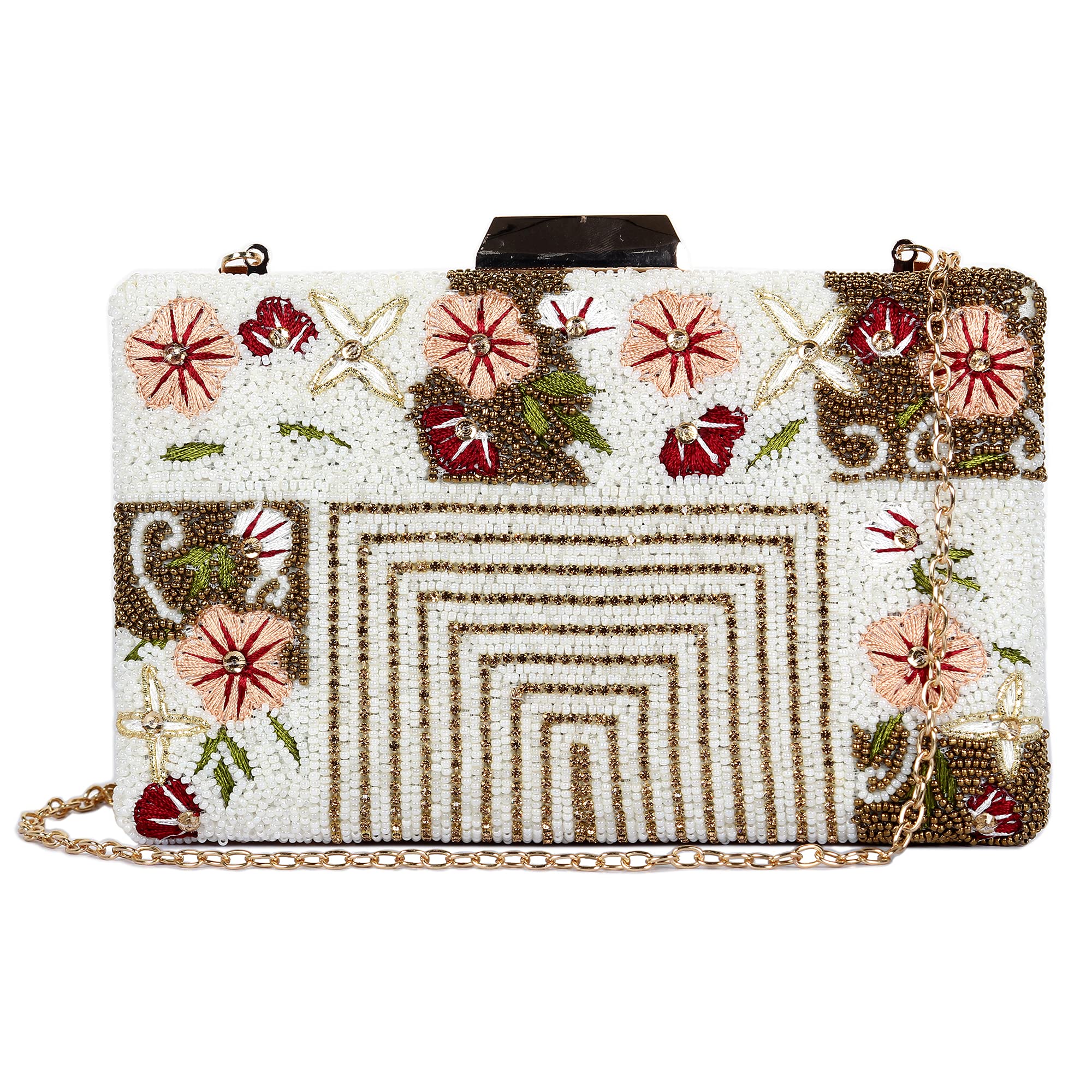 Buy Elegant Clutch: Women's Wallet with Floral Embroidery & Beads – The ...