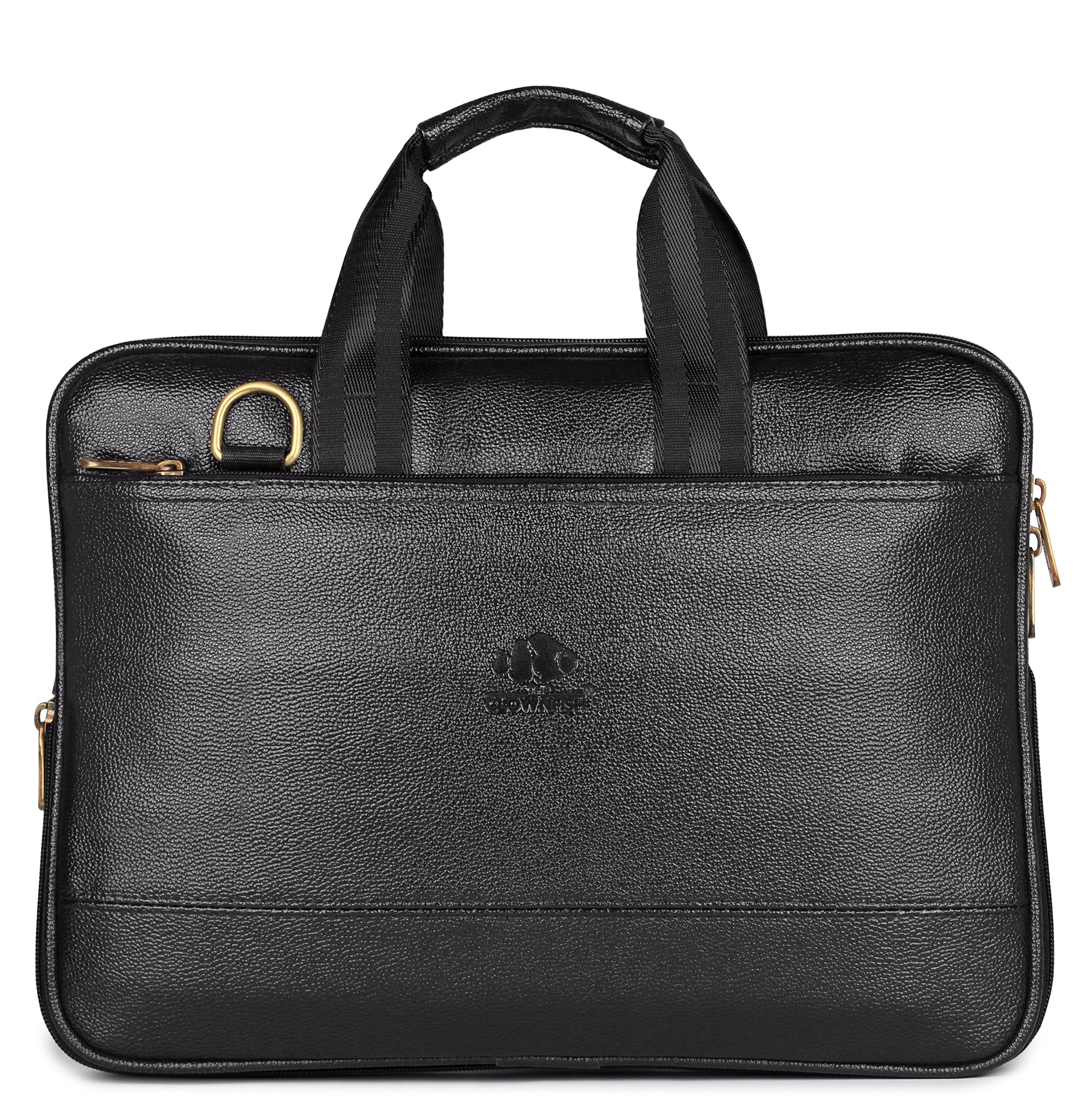The Clownfish Messiah Vegan Leather 14 inch Black Laptop Briefcase ...