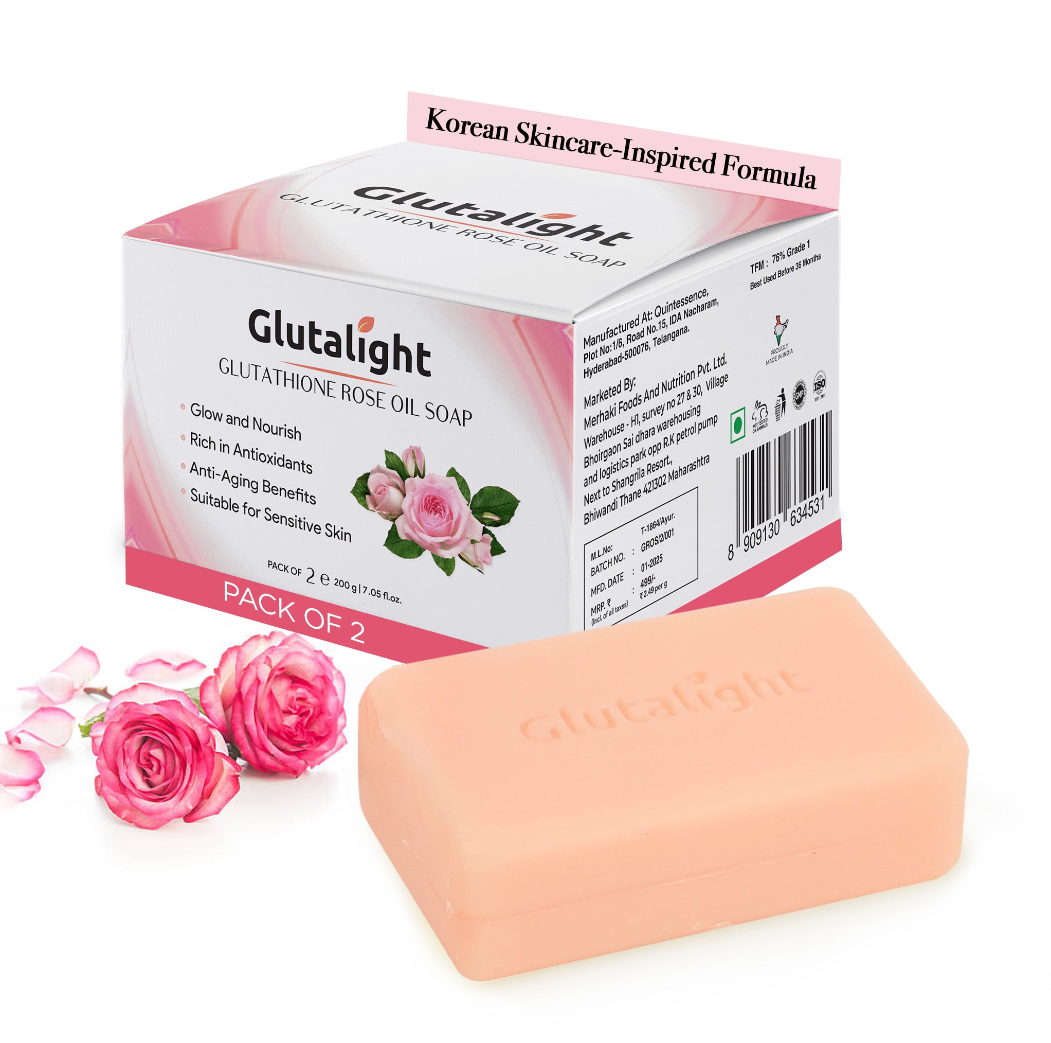 Buy Pack of 2: Glutalight Rose Oil Soap - Deep Nourishment – The Better ...