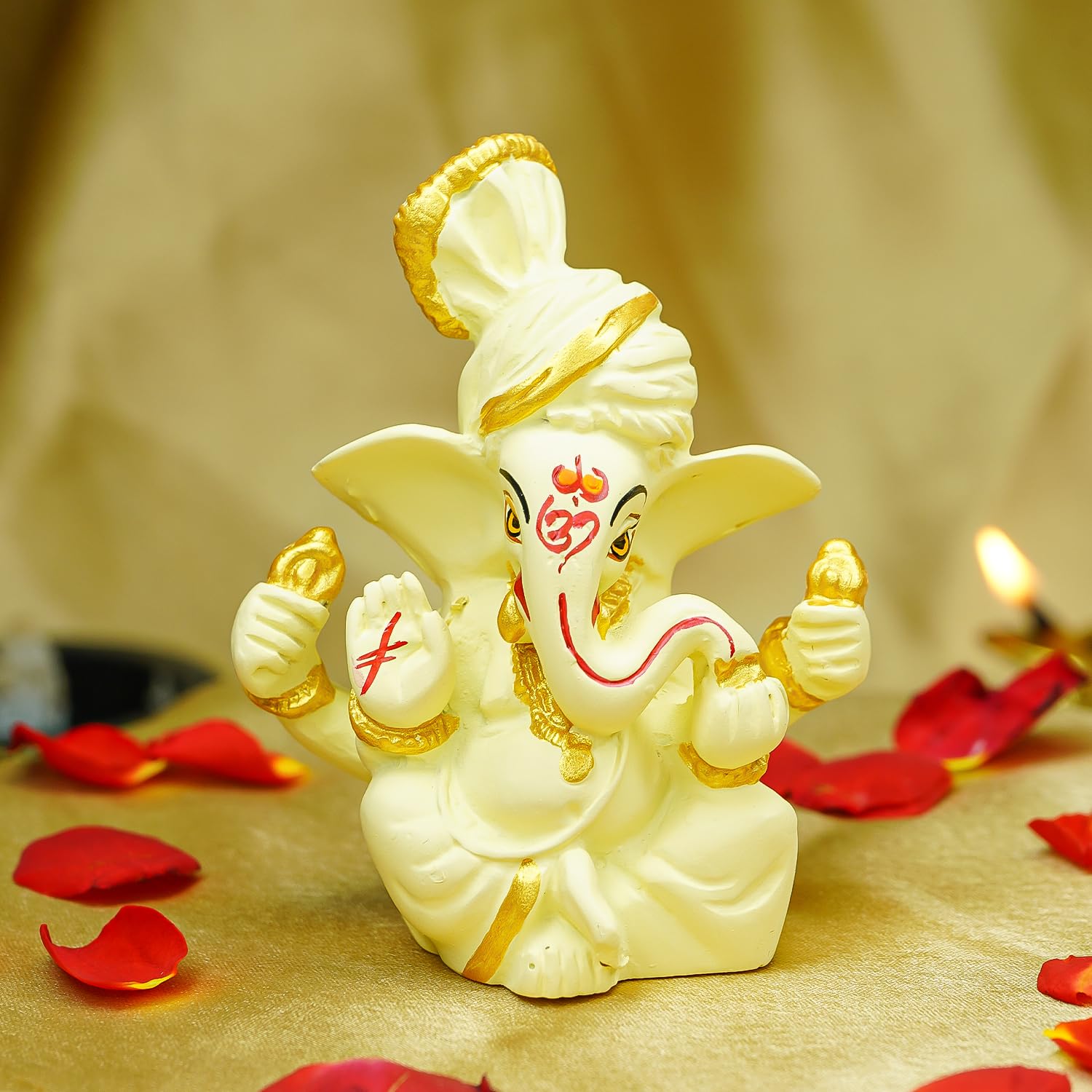 Buy Ekhasa Standard: Ivory Ganesh Idol for Car Dashboard – The Better Home