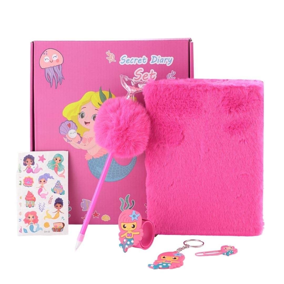 Buy Tinker Squad Cute Mermaid Pink Diary Set - Plush Design – The ...