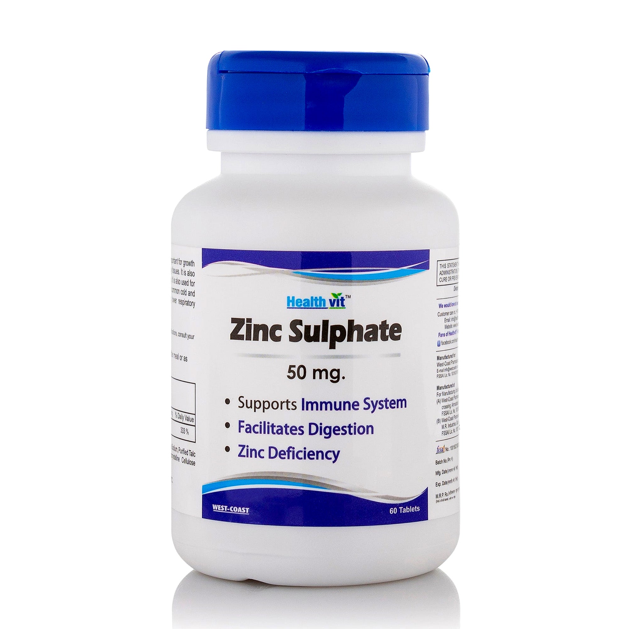 Buy Healthvit Zinc Sulphate 50mg | 60 Tablets | Vegan – The Better Home