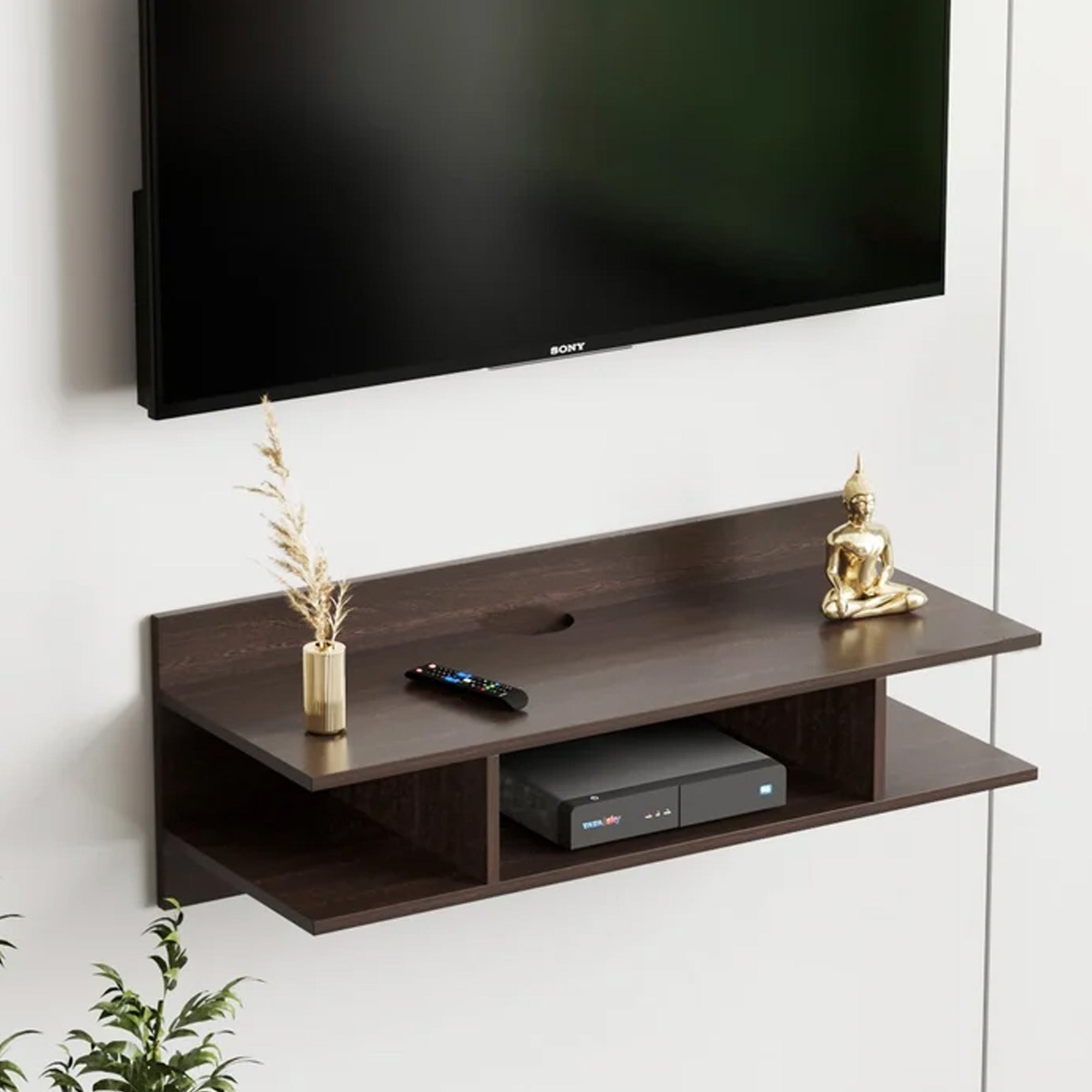 USHA SHRIRAM Wall Mount TV Cabinet with Set Top Box Stand | Premium En ...
