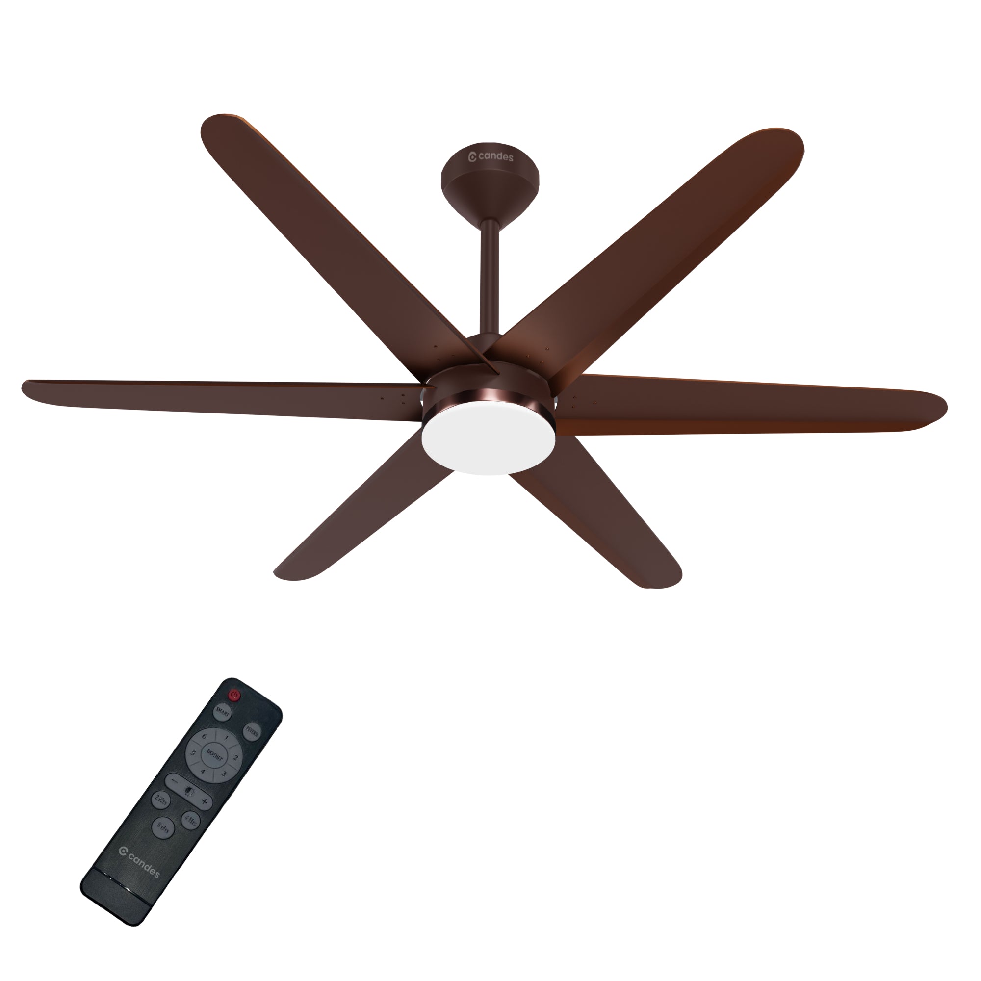Buy Candes Celestia Ceiling Fan with Light | 1200mm | Rustic Brown ...