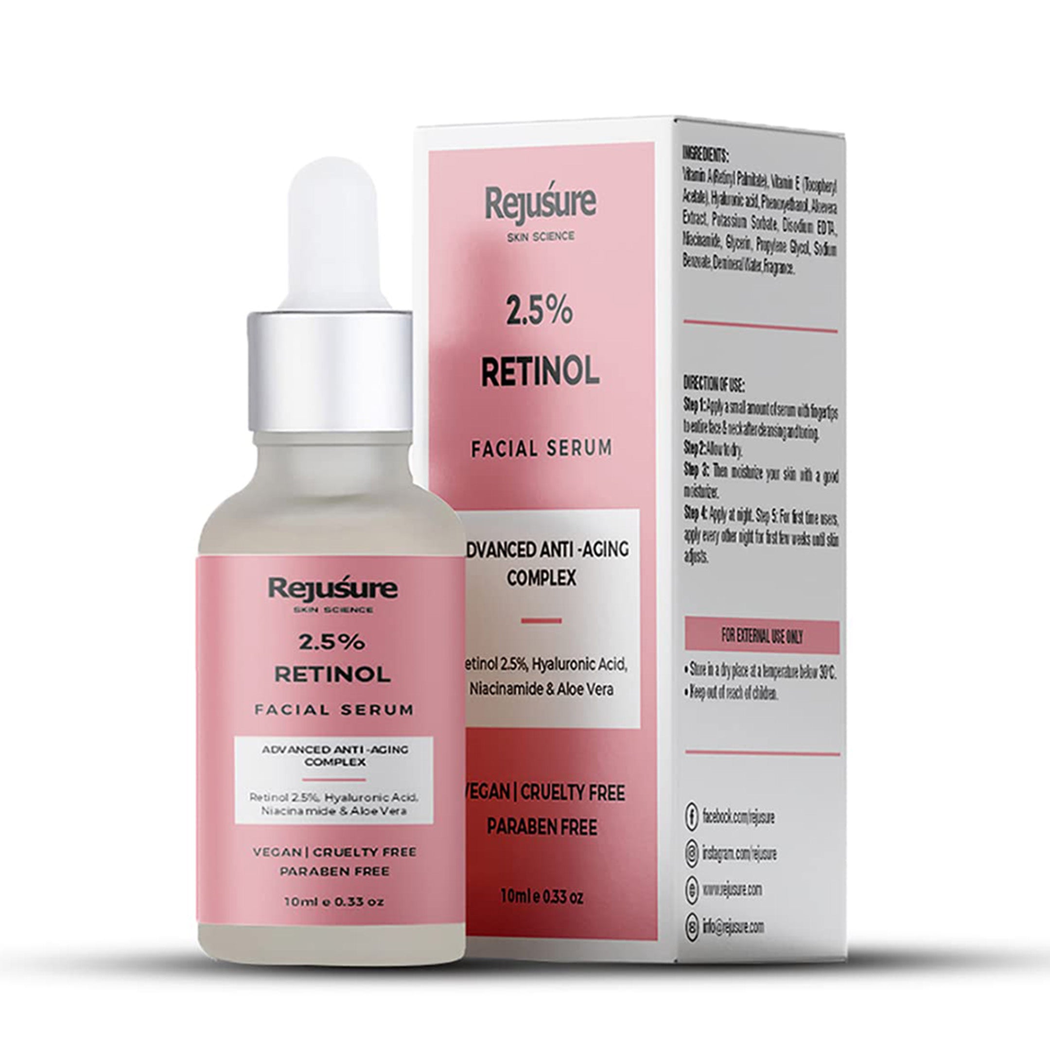 Buy Rejusure 2.5% Retinol Serum - Anti-Aging & Glowing Skin – The ...
