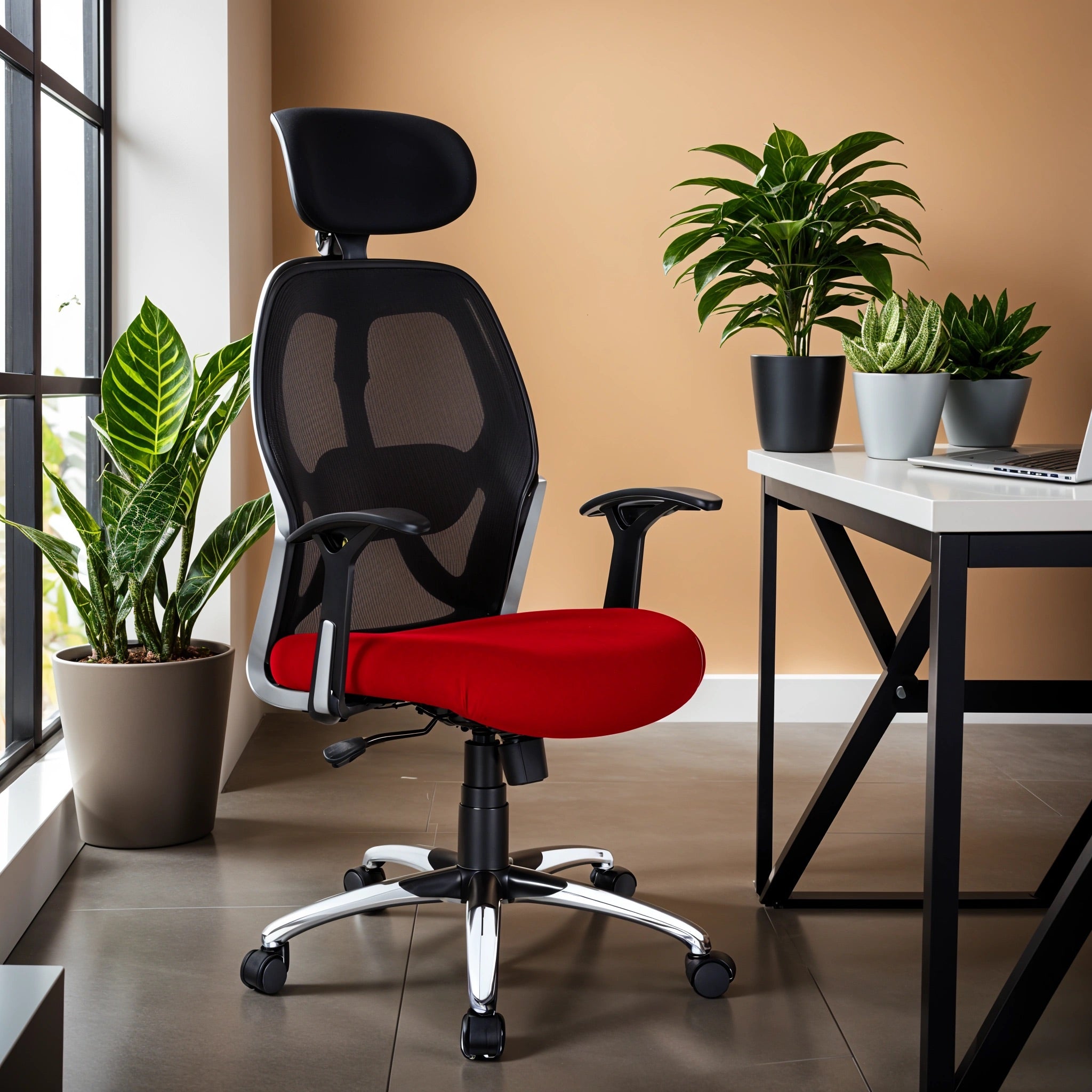 Buy Apollo High Back Ergonomic Office Chair - Red/Black – The Better Home