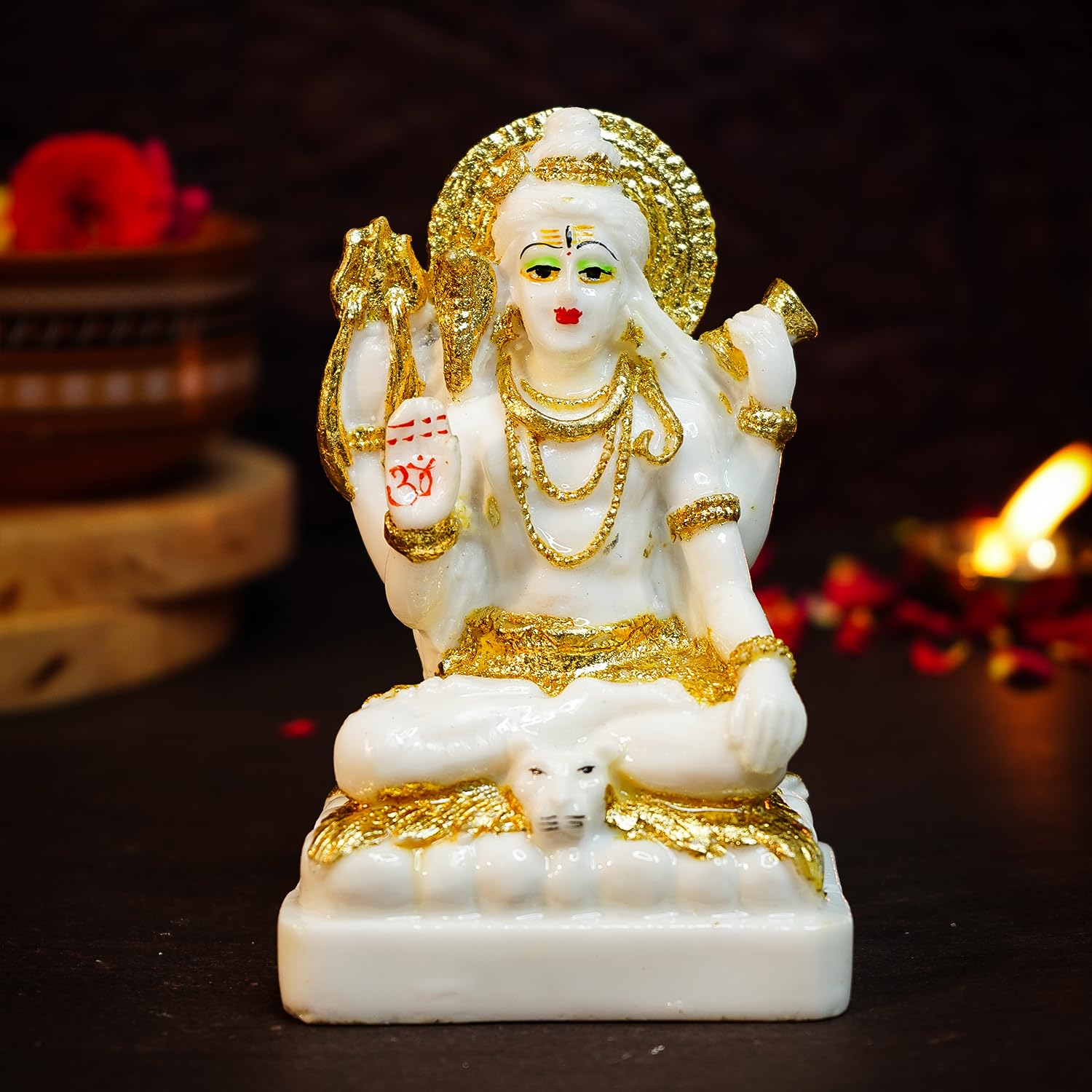 Ekhasa Aura Series Marble Dust Lord Shiva Idol for Home (5 inch) | Gol ...