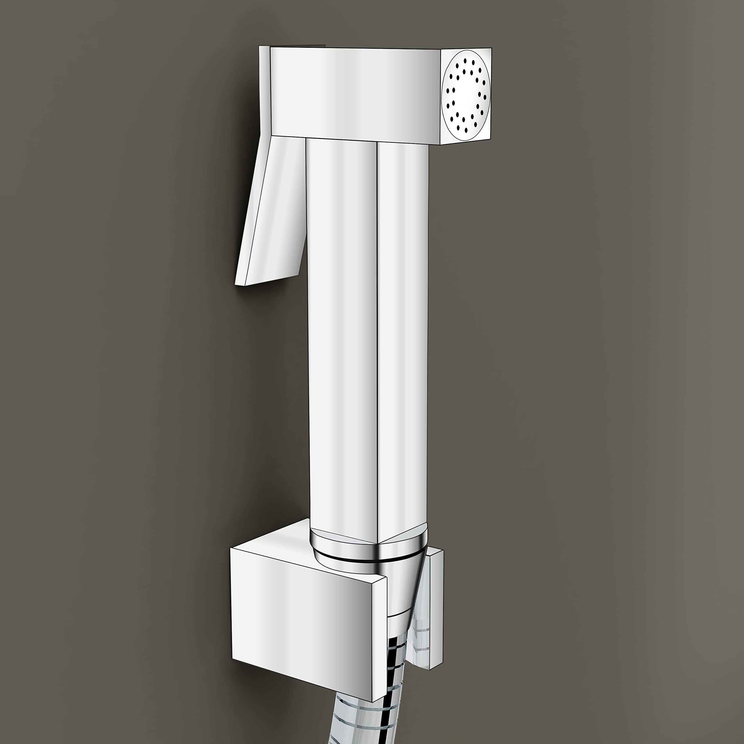 Buy Square Health Faucet with Flexible Hose & Clamp | Silver – The ...