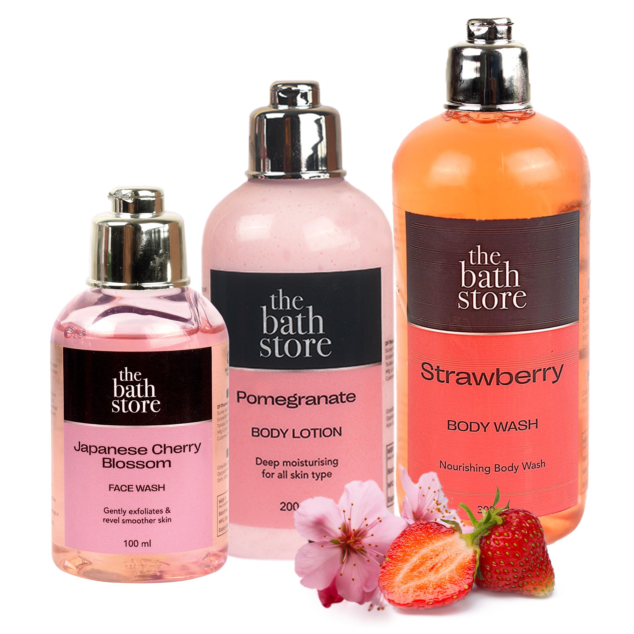 Buy Pack of 3 Body Wash Gels with Cherry Blossom, Strawberry – The ...
